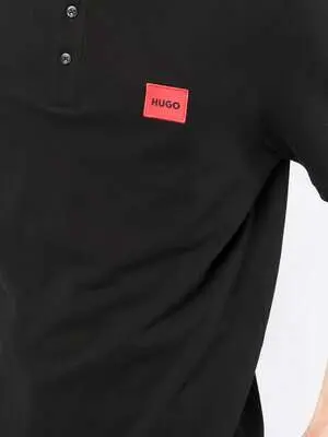 Hugo Dereso222 Logo-patch Polo Shirt - Black