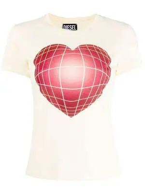 DIESEL® T-sli-c2 Grid Heart-print T-shirt