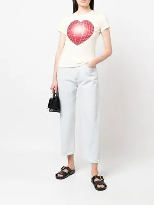 DIESEL® T-sli-c2 Grid Heart-print T-shirt
