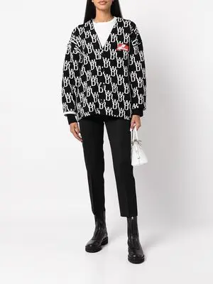 We11Done Monogram V-neck Cardigan