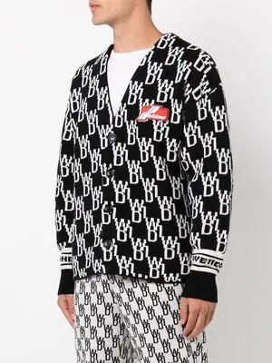 We11Done Monogram V-neck Cardigan