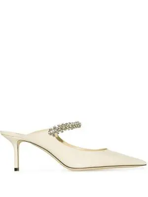 JIMMY CHOO 65mm Bing Leather Mules - Neutrals