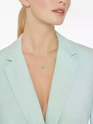 Kiki Mcdonough 18kt White Gold Diamond And Topaz Necklace - Silver