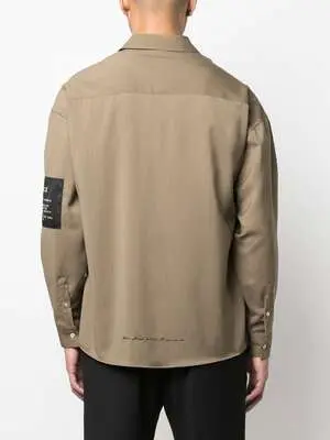 LOW BRAND Logo-patch Sleeve Detail Shirt - Green