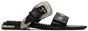 Toga Toga Pulla Black Square Toe Sandals - Aj1192 Black