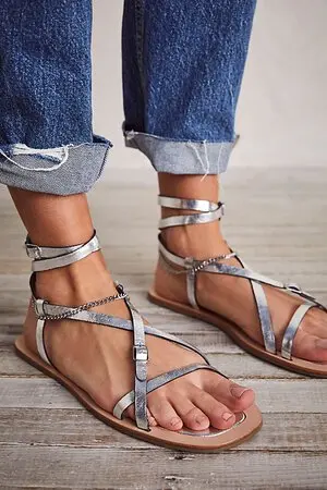 VICENZA Athena Anklet Wrap Sandals Silver