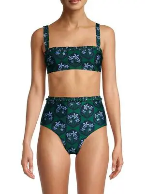 Agua Bendita Alegria Olmo Ruffled Bikini Top
