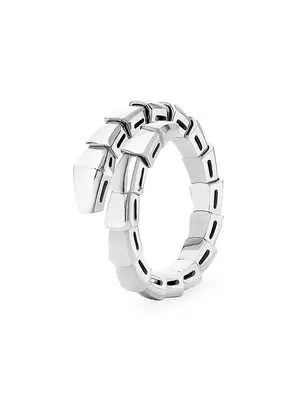 BVLGARI Serpenti Viper 18k Rose Gold & Pavè Diamond Ring White Gold