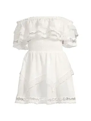 Peixoto Wyatt Lace-trim Dress - White