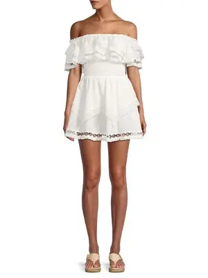 Peixoto Wyatt Lace-trim Dress - White