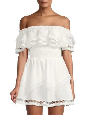Peixoto Wyatt Lace-trim Dress - White