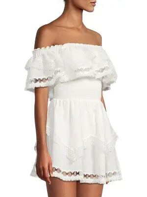 Peixoto Wyatt Lace-trim Dress - White