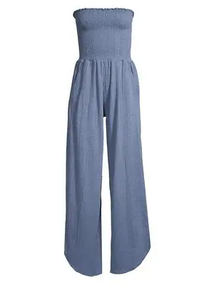 Peixoto Harriet Strapless Jumpsuit Slate Blue