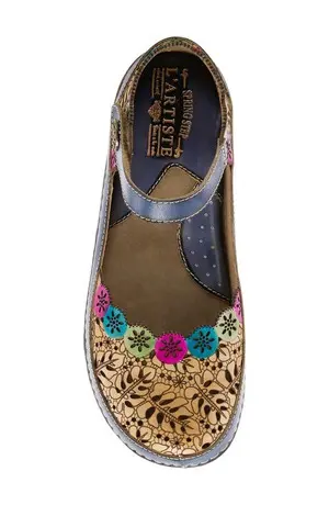 SPRING STEP SHOES Kysandra Fleur Mary Jane Flat - Blue Multi