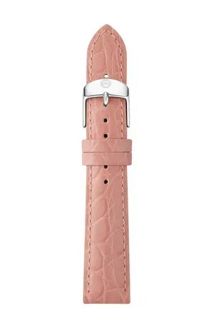 Michele MICHELE 18mm Croc Embossed Leather Watch Strap Blush