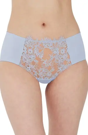 SKARLETT BLUE Entice Lace Trim Briefs Sky/ Ginger