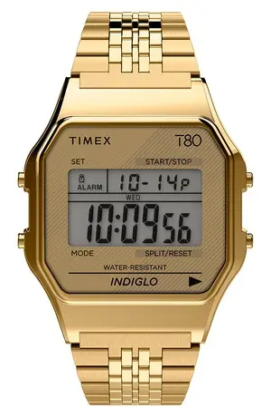 TIMEX® Timex® T80 Digital Bracelet Watch Gold