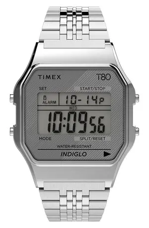 TIMEX® T80 Digital Bracelet Watch - Silver