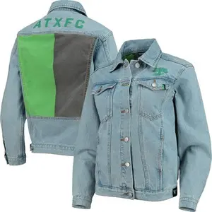 THE WILD COLLECTIVE Austin Fc Print Denim Button-up Jacket - Blue