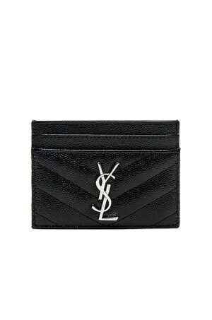 Saint Laurent Monogramme Credit Card Case - Black
