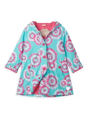HATLEY Little Girl's & Girl's Painted Mandalas Splash Jacket - Blue Multi