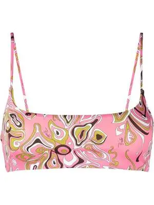 Emilio Pucci Abstract-pattern Bandeau Bikini Top - Pink