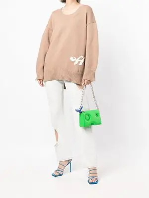 Off-White Intarsia-logo Ribbed Jumper