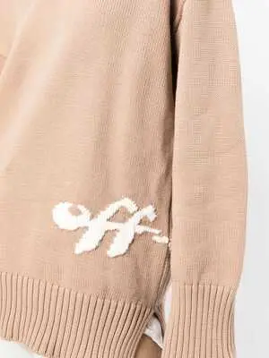 Off-White Intarsia-logo Ribbed Jumper