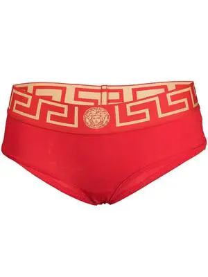 Versace Greca Waistband Briefs - Red