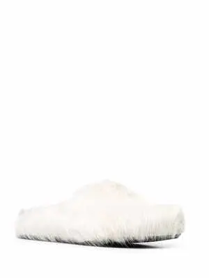 Marni Fussbet Sabot Calf-hair Slippers - White
