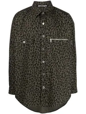 Palm Angels Leopard-print Cotton Shirt