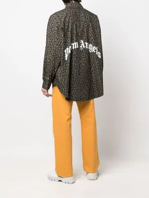 Palm Angels Leopard-print Cotton Shirt