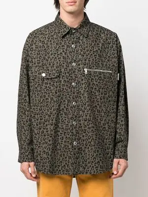 Palm Angels Leopard-print Cotton Shirt