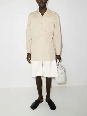 LEMAIRE Flap-pocket Cotton Shirt - Neutrals