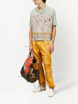 Palm Angels Lagoon-print Short-sleeved Shirt
