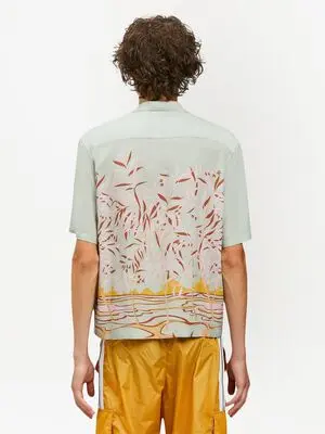 Palm Angels Lagoon-print Short-sleeved Shirt