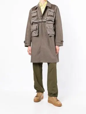 Undercover Check-pattern Patch-pocket Coat