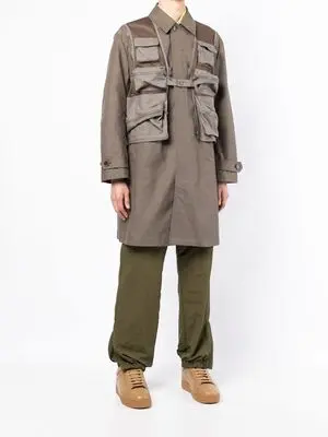 Undercover Check-pattern Patch-pocket Coat