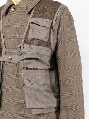 Undercover Check-pattern Patch-pocket Coat