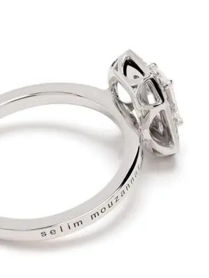 SELIM MOUZANNAR 18kt White Gold, Diamond And Enamel Ring