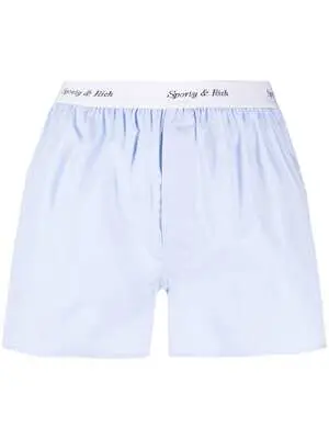 Sporty & Rich Logo Waistband Shorts