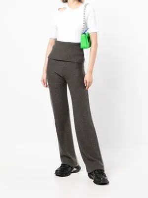 Off-White Languid Straight Leg Knitted Trousers - Grey