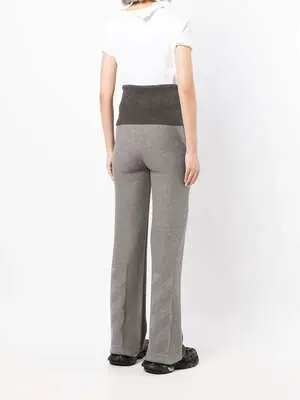 Off-White Languid Straight Leg Knitted Trousers - Grey