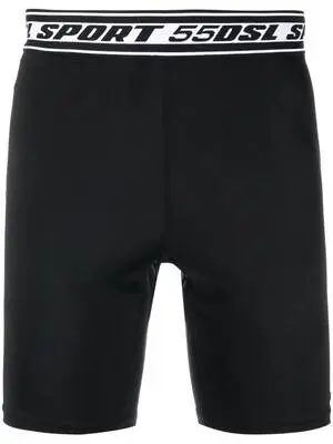DIESEL® Logo Waistband Cycling Shorts - Black