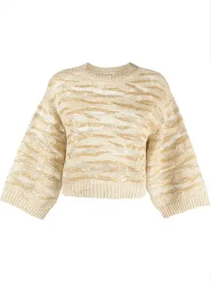 Brunello Cucinelli Sequin-embellished Jumper - Neutrals