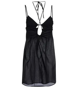 NENSI DOJAKA Cutout Halterneck Minidress - Black