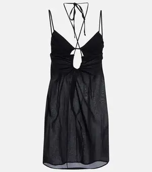 NENSI DOJAKA Cutout Halterneck Minidress - Black