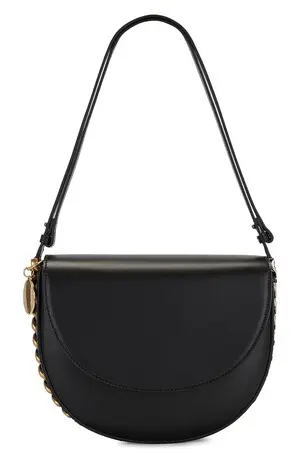 Stella McCartney Medium Frayme Flap Shoulder Bag - Black
