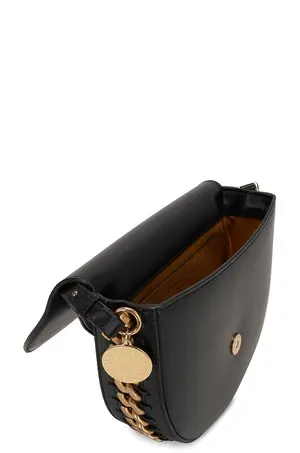 Stella McCartney Medium Frayme Flap Shoulder Bag - Black