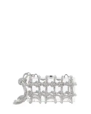 Cult Gaia Bess Crystal-Embellished Shoulder Bag - Clear